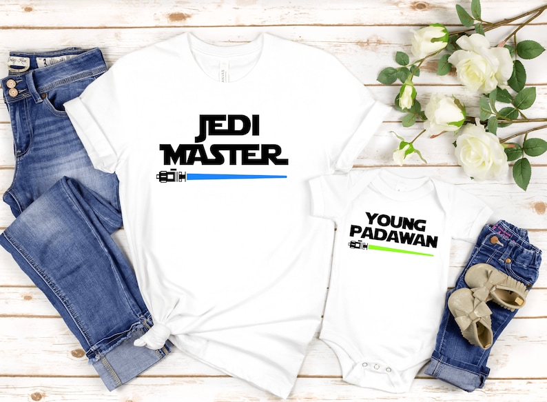 Jedi Master Young Padawan Shirts Matching Star Wars T-shirts - Etsy