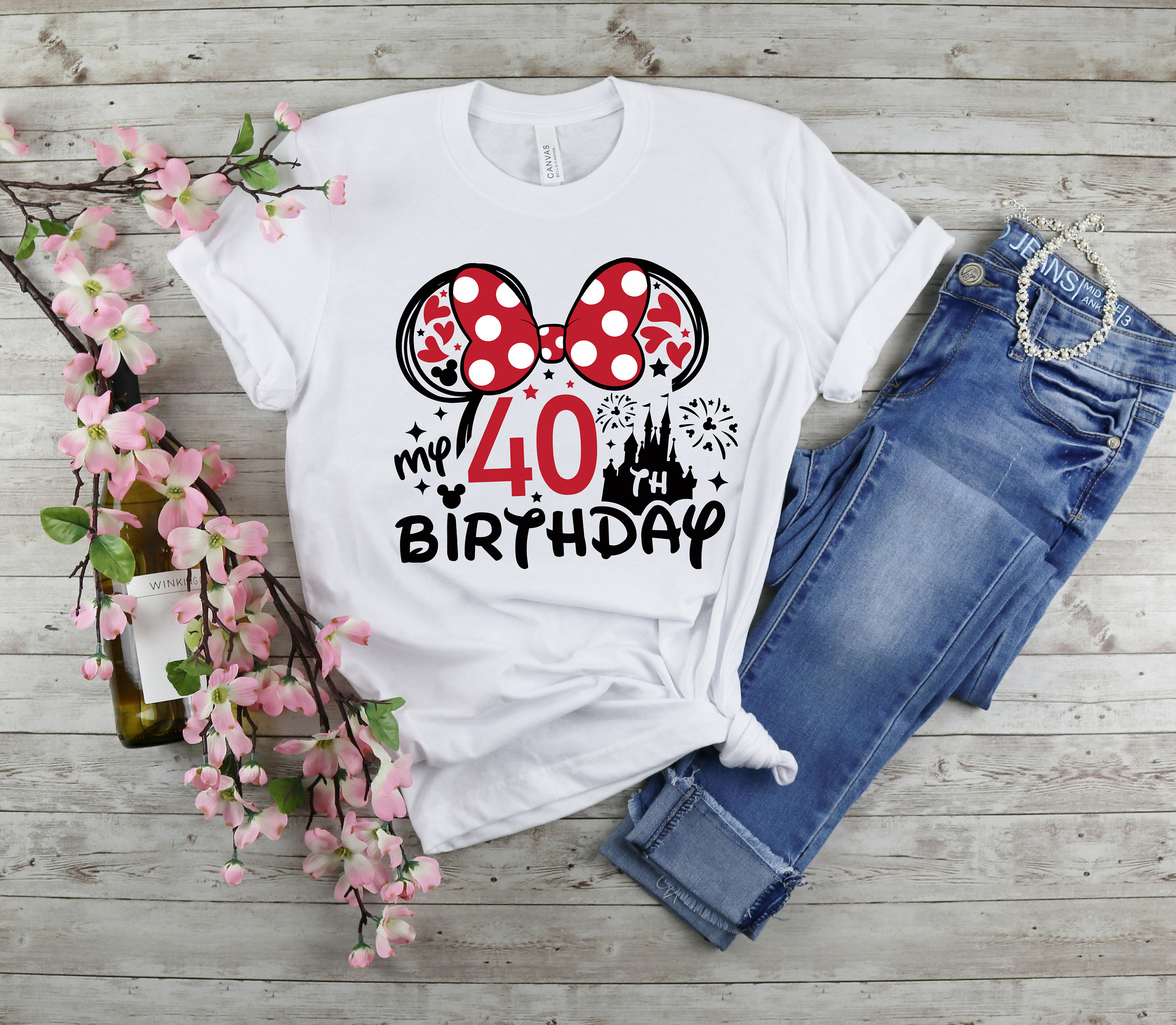40th Birthday Shirt Disney Birthday 40th T-shirt Minnie 40 - Etsy