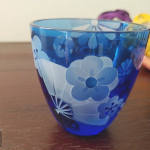 Japanese Flower Glass Made in Japan - Etsy