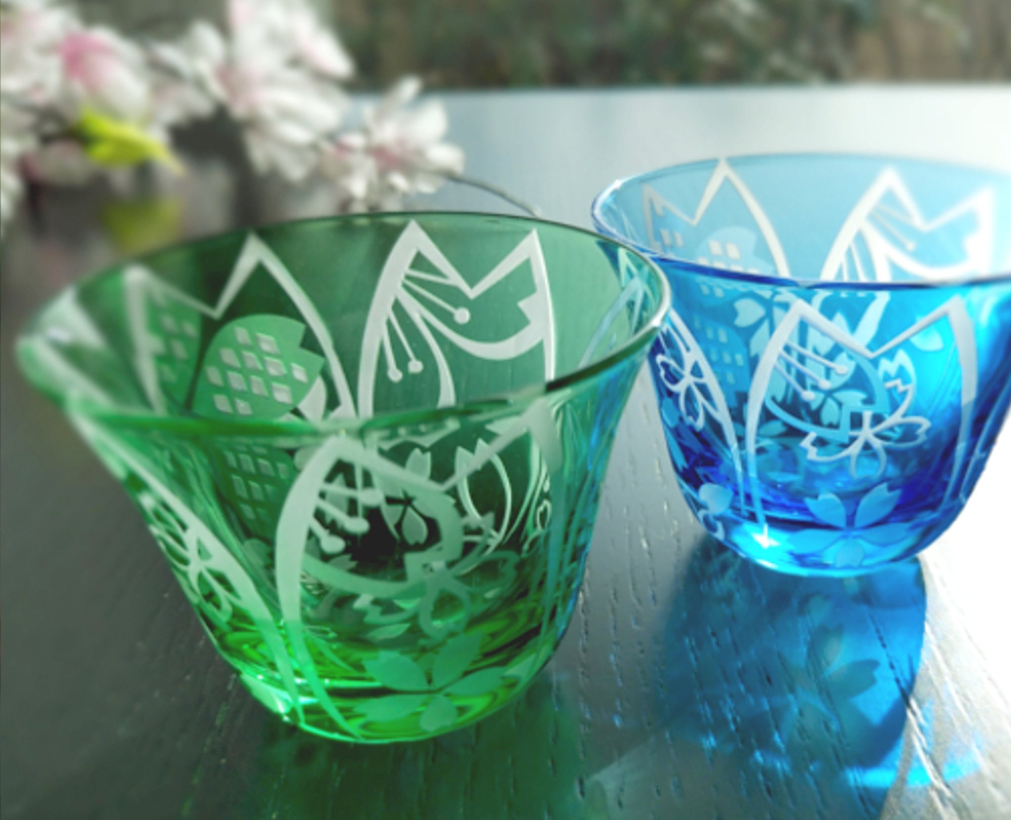 4 Colored Sakura Glass cherry Blossom Made in Japan - Etsy