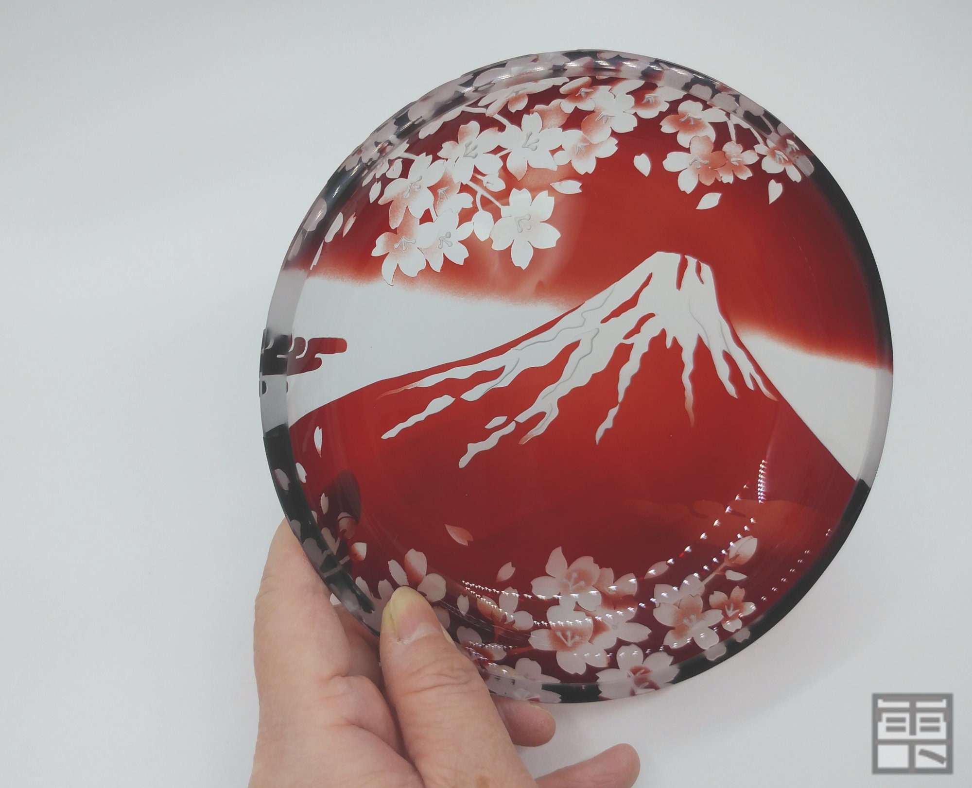 Glass Plate (fuji and Cherry Blossoms) Made in Japan - Etsy