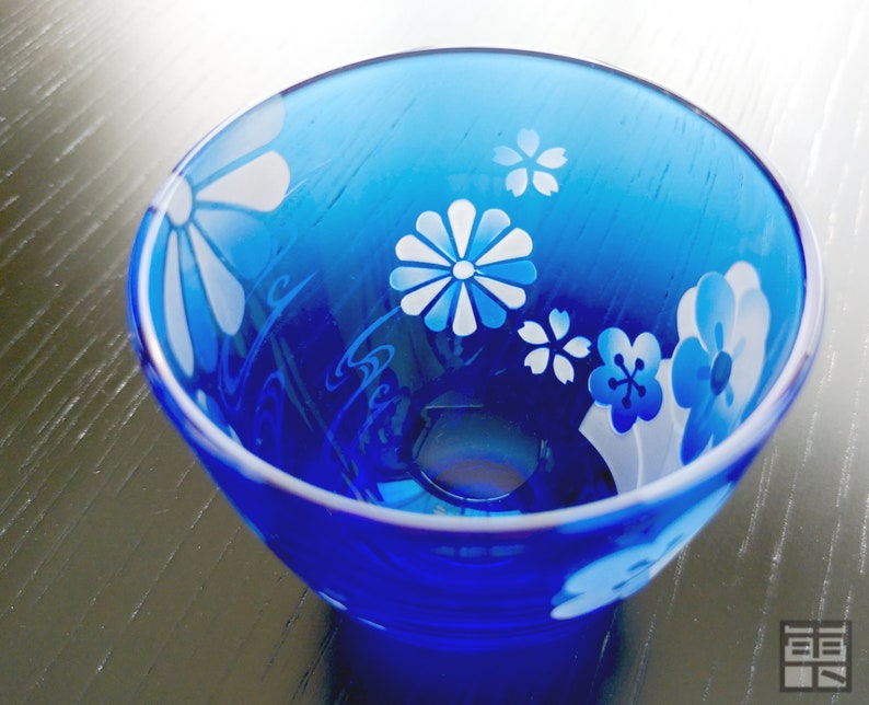 Japanese Flower Glass Made in Japan - Etsy
