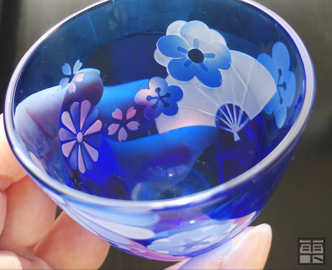 Japanese Flower Glass Made in Japan - Etsy