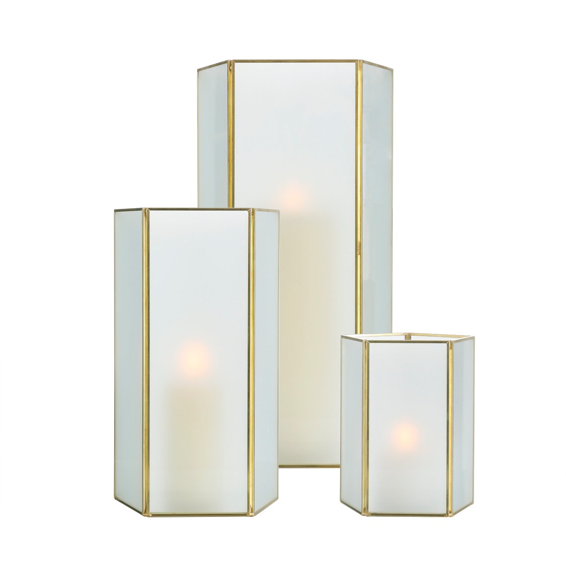 Set of 3 Large Glass Hurricane Idear for for Home Decor - Etsy