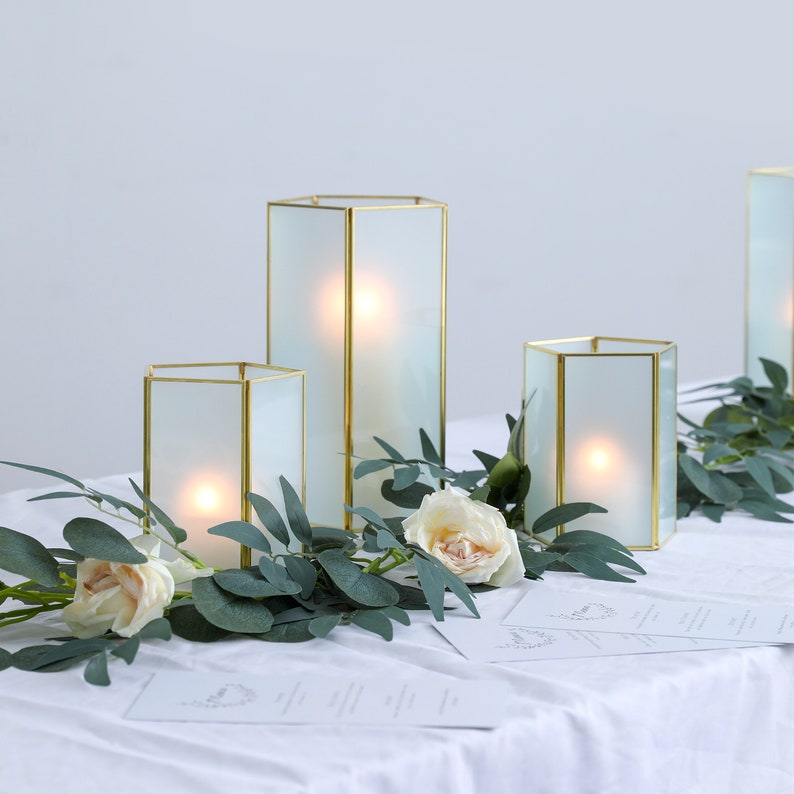 Set of 3 Large Glass Hurricane Idear for for Home Decor - Etsy