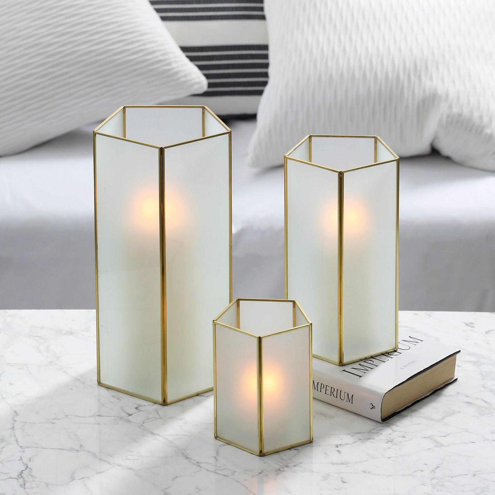 Set of 3 Large Glass Hurricane Idear for for Home Decor - Etsy