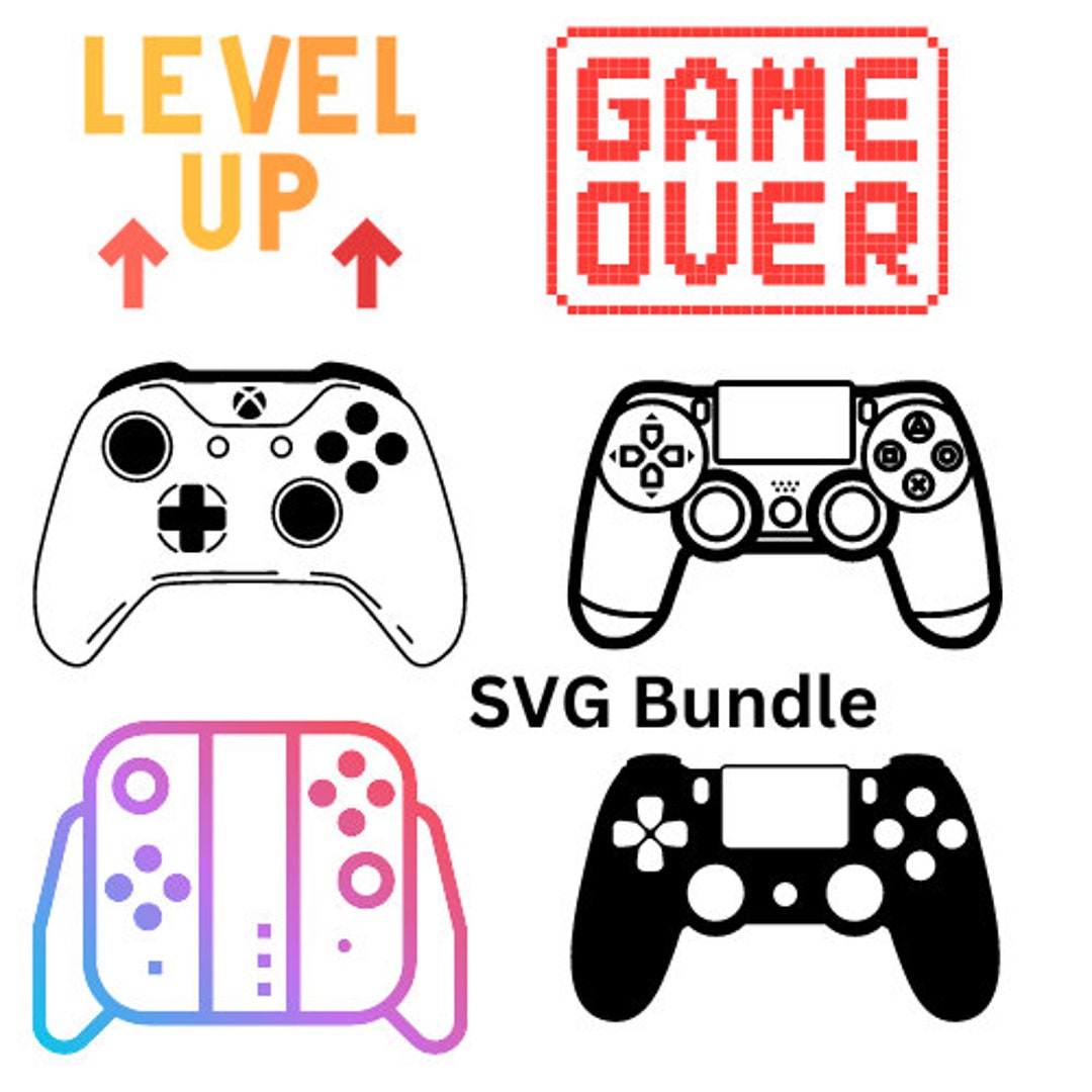 Video Game SVG, Controller SVG, SVG, Game Over, Level Up, Svg Bundle - Etsy