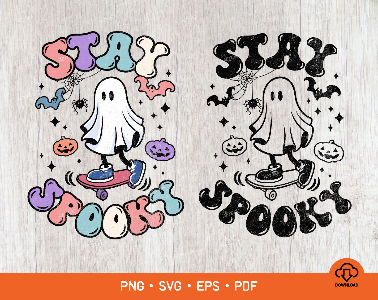 STAY SPOOKY Png Svg Cut File Halloween Png Svg Retro - Etsy