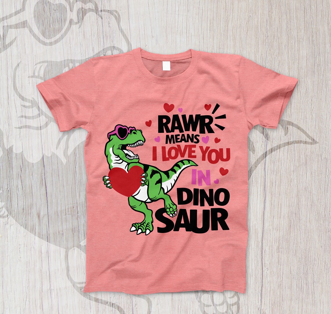Rawr Means I Love You in Dinosaur Svg Valentine's Day T - Etsy