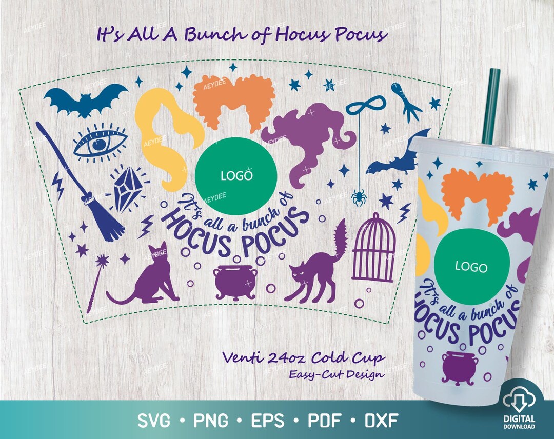 Hocus Pocus Full Wrap SVG for Venti Cup 24oz Cold Cup, Halloween 24oz ...