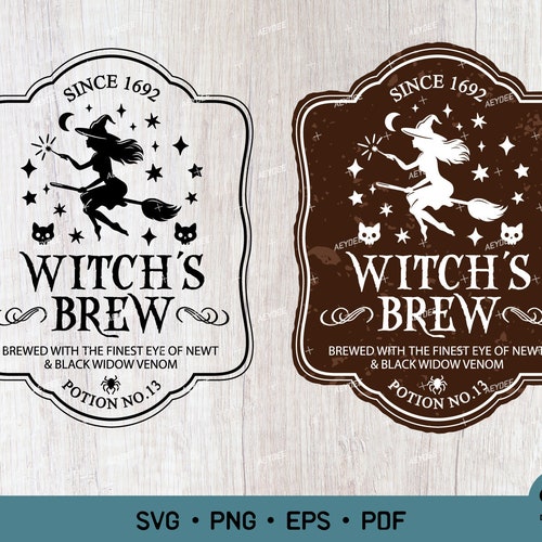 Witch's Brew Drink Label PNG Witches Witch Halloween - Etsy