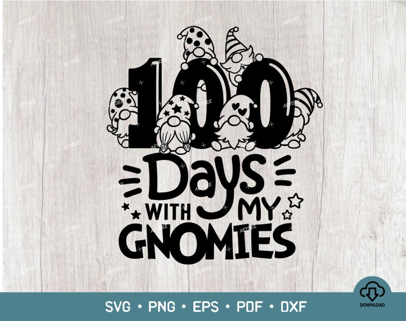 100 Days of School With Gnomies Svg Gnome 100 Days of School - Etsy