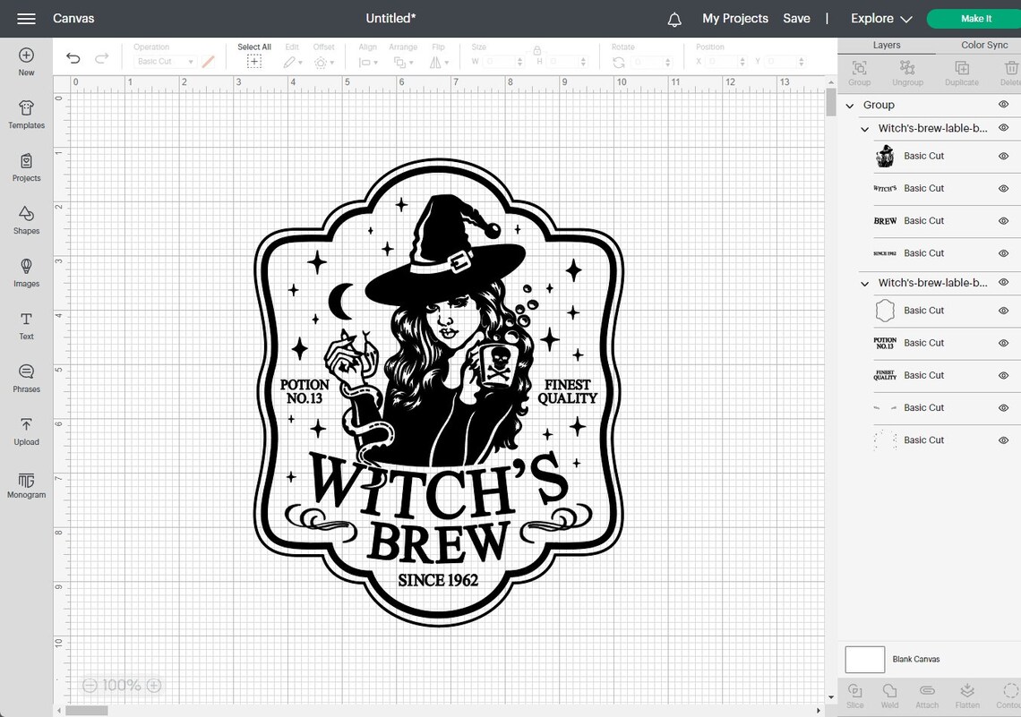 Witch's Brew Halloween Label SVG PNG File Witches - Etsy
