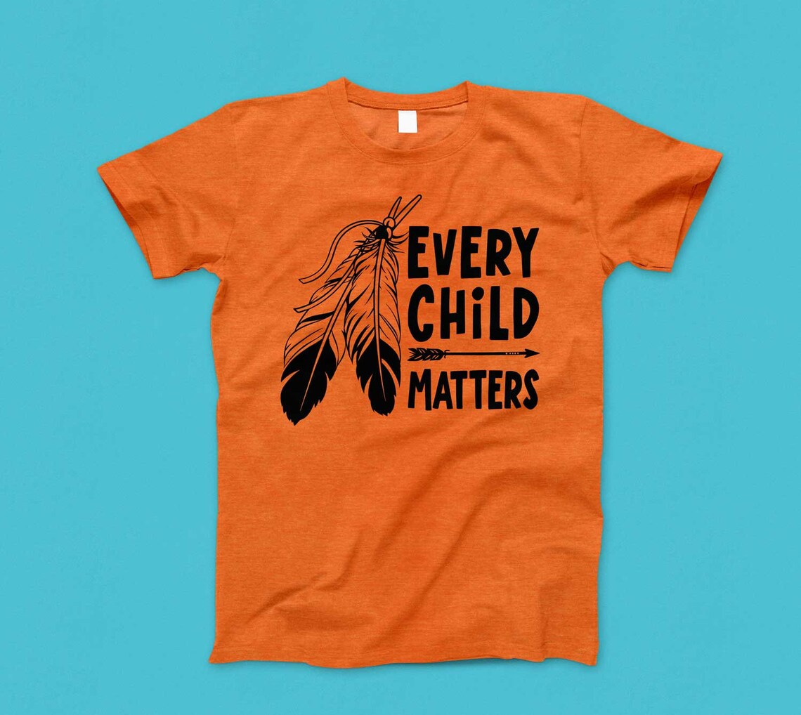 Every Child Matters Svg, Orange Shirt Day Svg, Children and Feathers ...