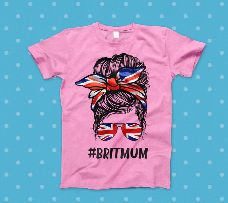 British Mum Png British Mom Life Png Union Jack Messy Bun - Etsy