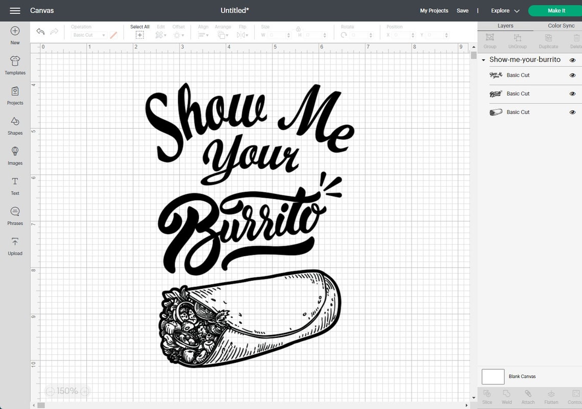 Show Me Your Burrito Svg Silhouette Cut File for Cricut Funny - Etsy