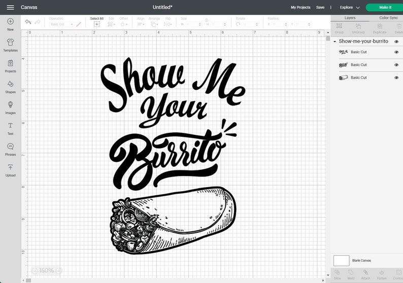 Show Me Your Burrito Svg Silhouette Cut File for Cricut Funny - Etsy