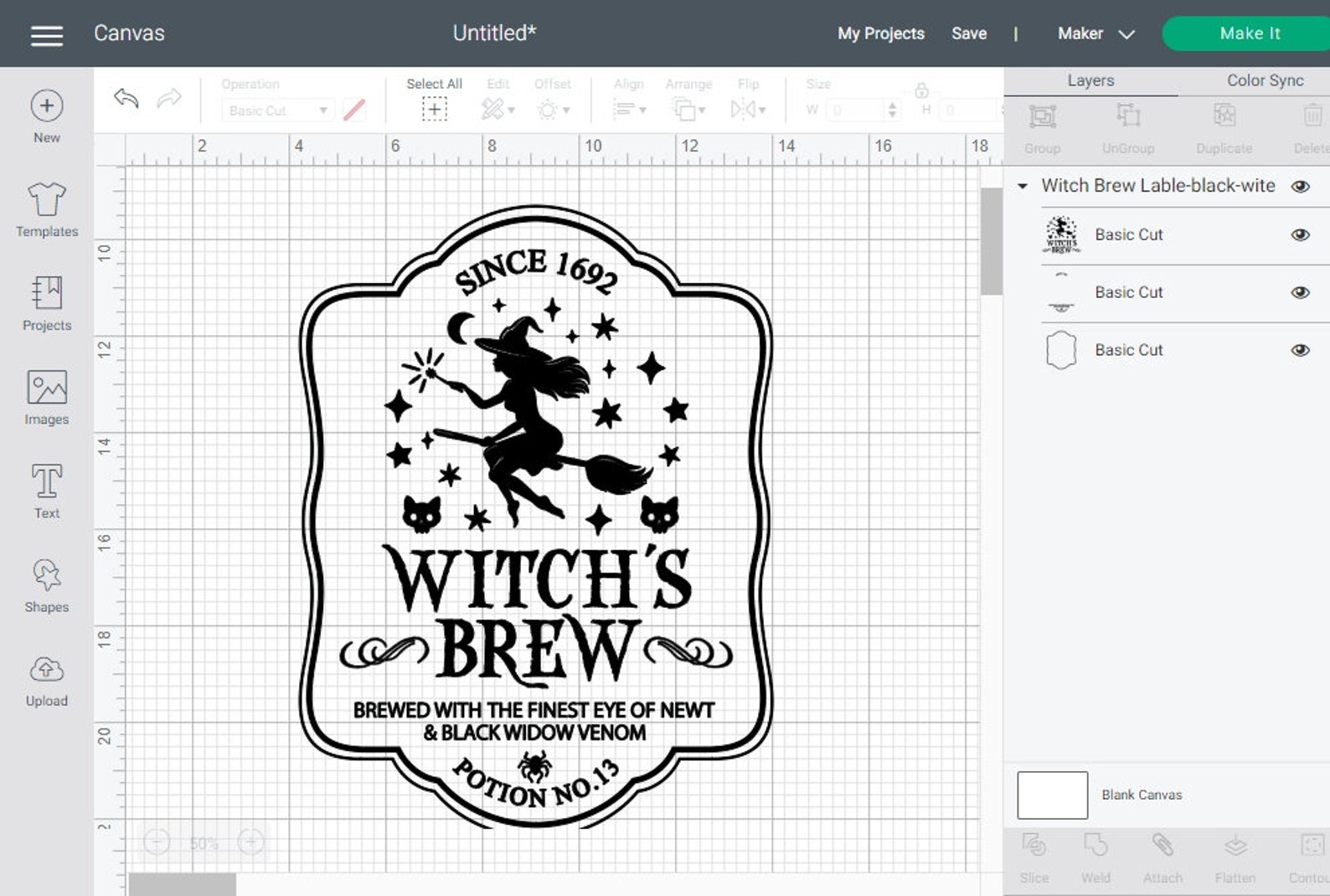 Witch's Brew Halloween Label SVG PNG File, Witches Halloween Booze ...