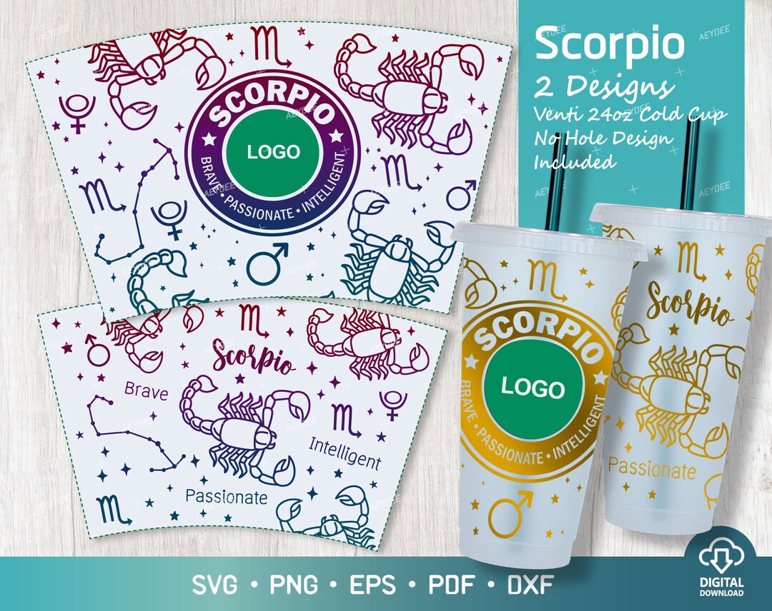 Scorpio - Zodiac - Horoscope Svg for Venti Cold Cup 24oz, Zodiac Sign ...