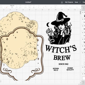 Witch's Brew Halloween Label SVG PNG File, Witches Halloween Booze ...