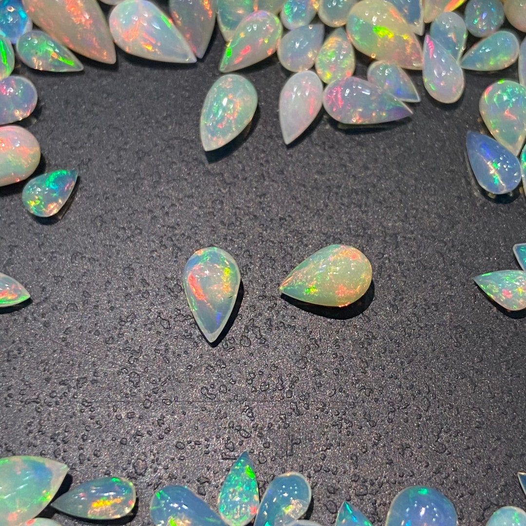Drilled Opals Drops - 6-8mm Sizes Ethiopian Mined Natura Opals AAAA ...