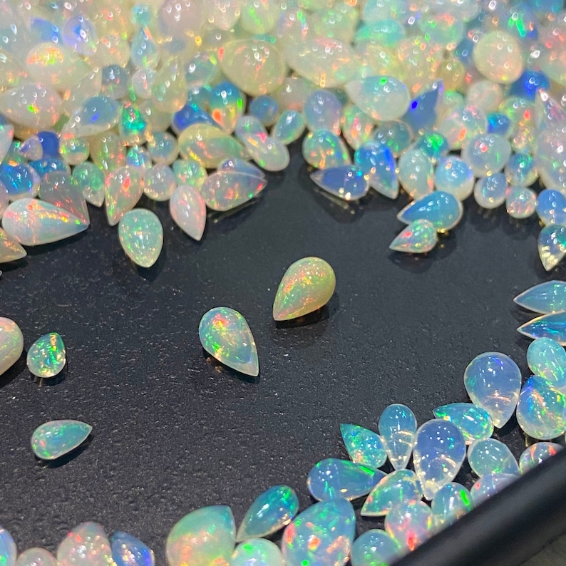 Drilled Opals Drops - 6-8mm Sizes Ethiopian Mined Natura Opals AAAA ...