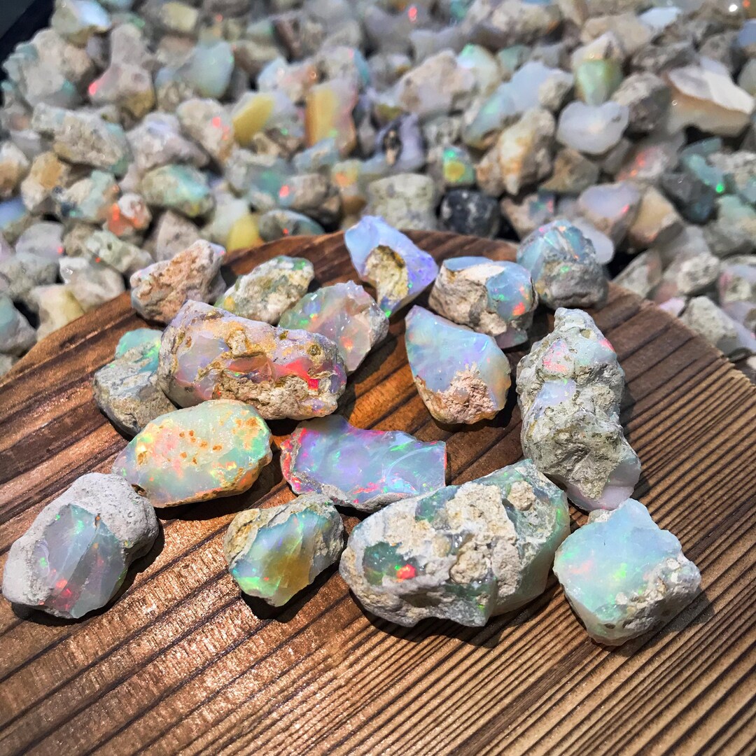 Ethiopian Opals Rough, Untreated Bigger Size Opals Rough AAAA, 15mm to ...