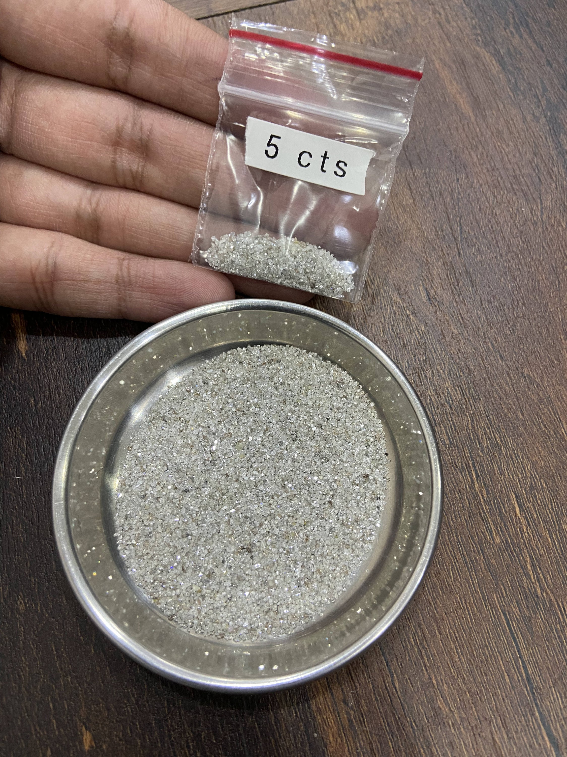5 Cts of Natural White Diamond Dust , SPARKLY Broken Chips of Faceted ...