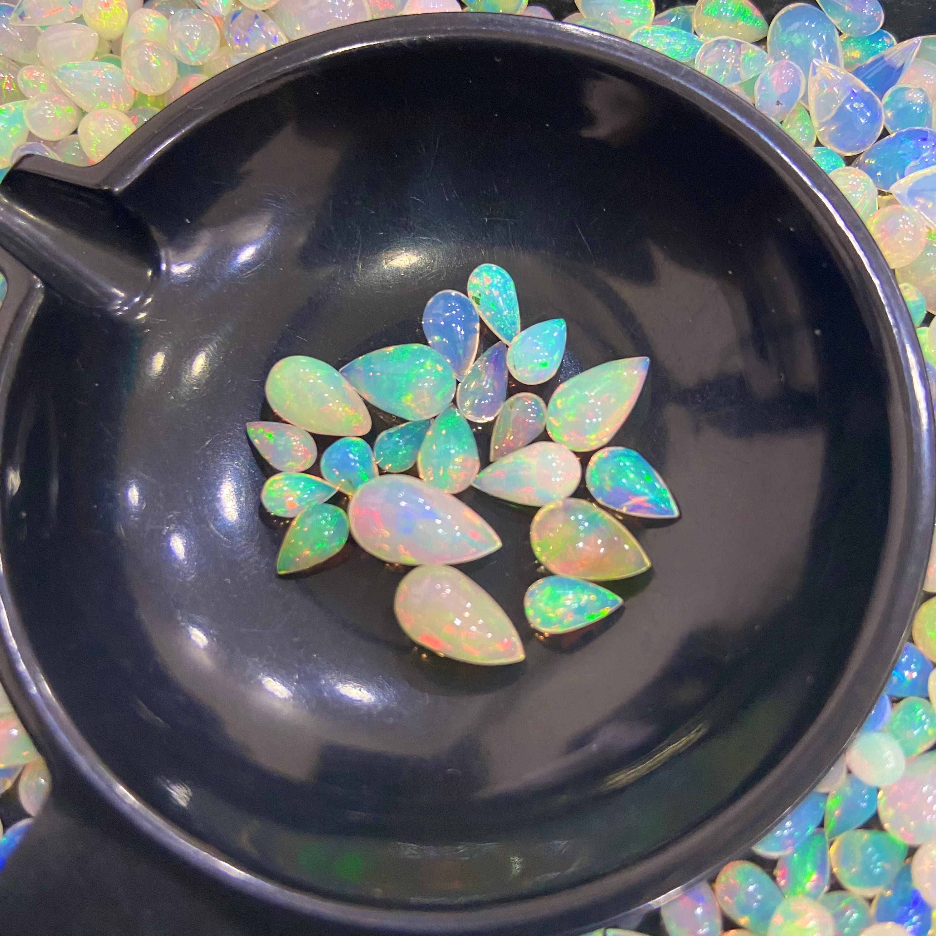 Drilled Opals Drops - 6-8mm Sizes Ethiopian Mined Natura Opals AAAA ...