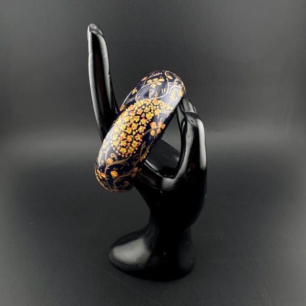 Flower Bangle Dark Blue - Etsy