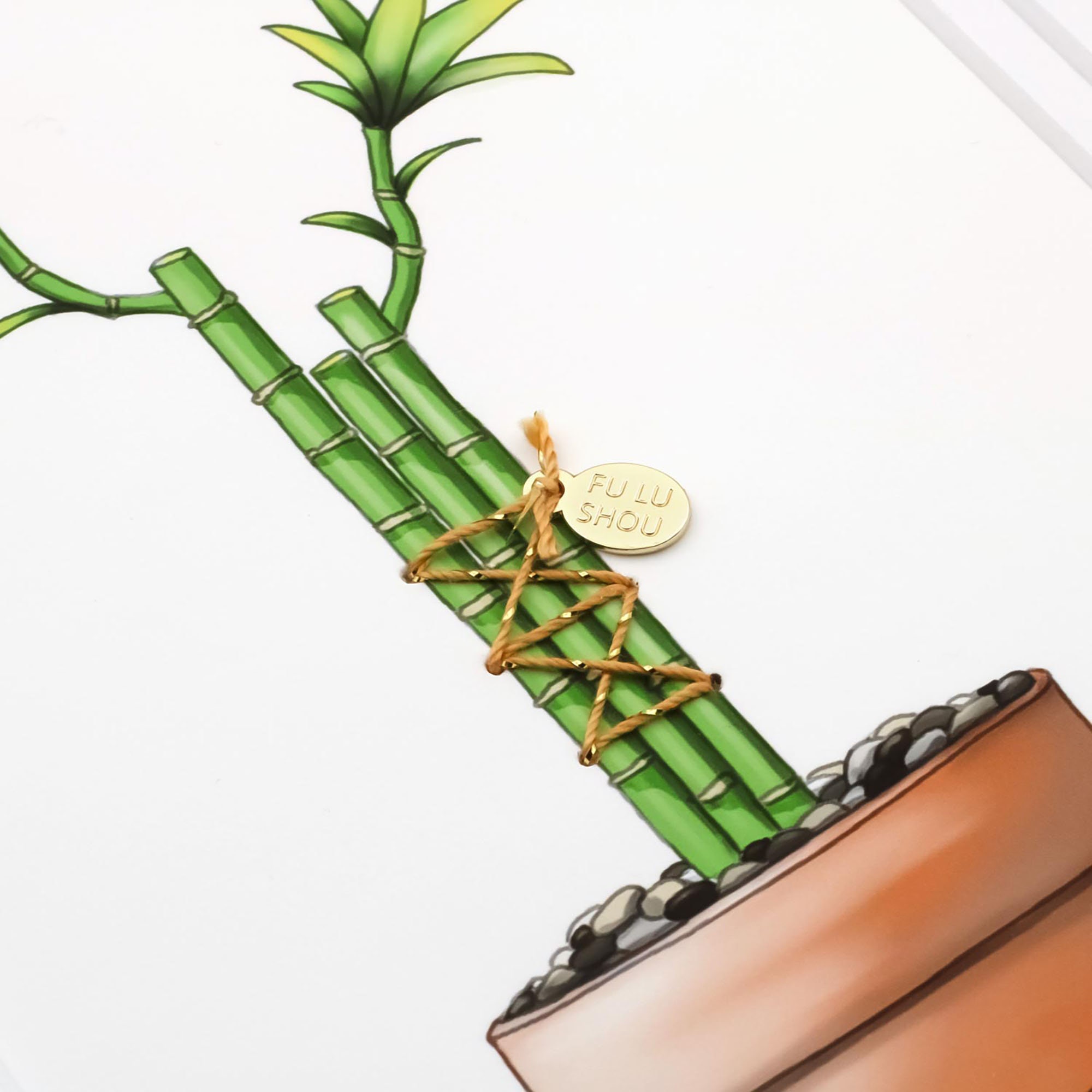 Bamboo Fu Lu Shou 3D Art Print - Etsy