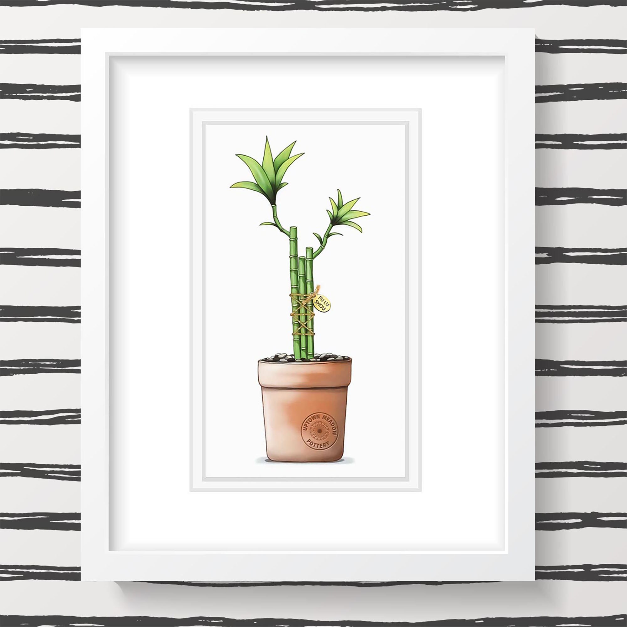Bamboo Fu Lu Shou 3D Art Print - Etsy