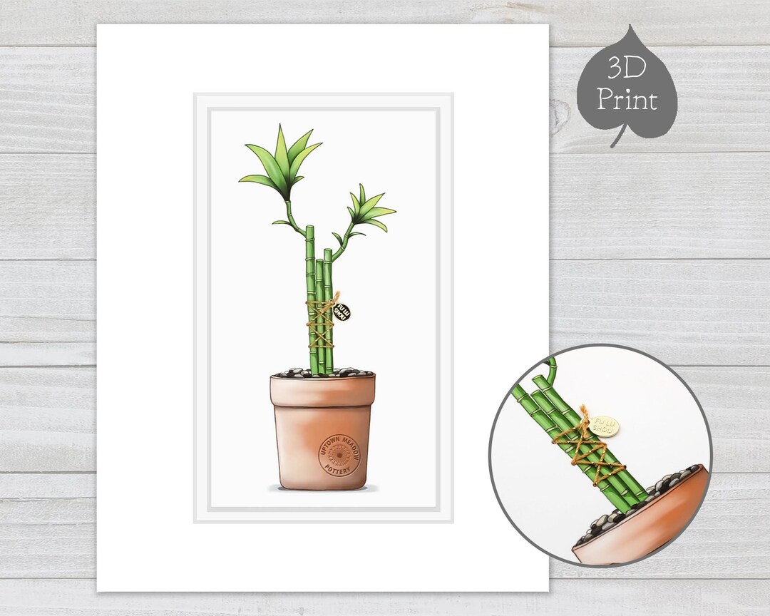 Bamboo Fu Lu Shou 3D Art Print - Etsy
