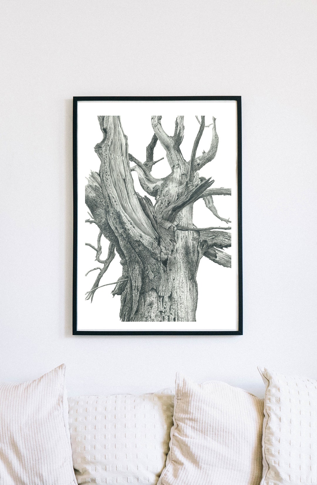 Great Oak Tree, Tree Drawing Print - A3 Instant Download Art, Home ...