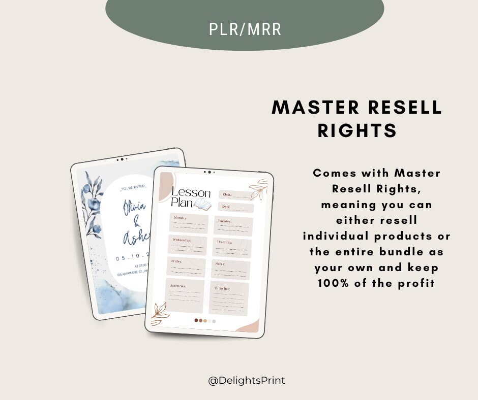 50 + PLR and MRR Planner Bundle | Plr and Mrr | Master Resell Right ...