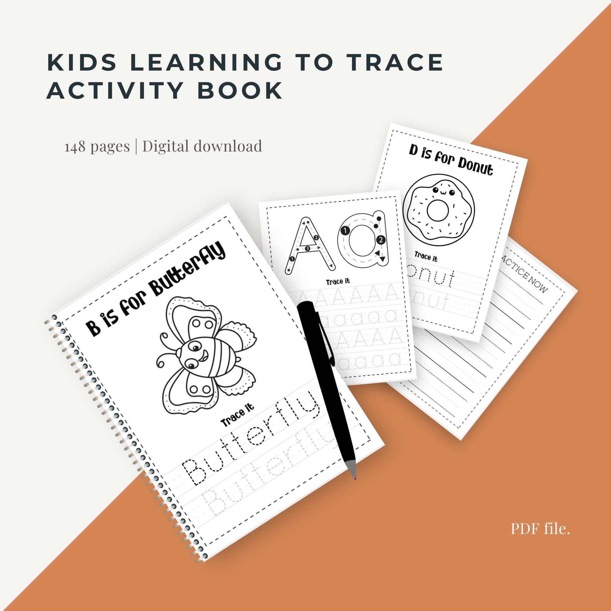 Kid Preschool Line Tracing Worksheets Bundle, Homeschool Busybook ...