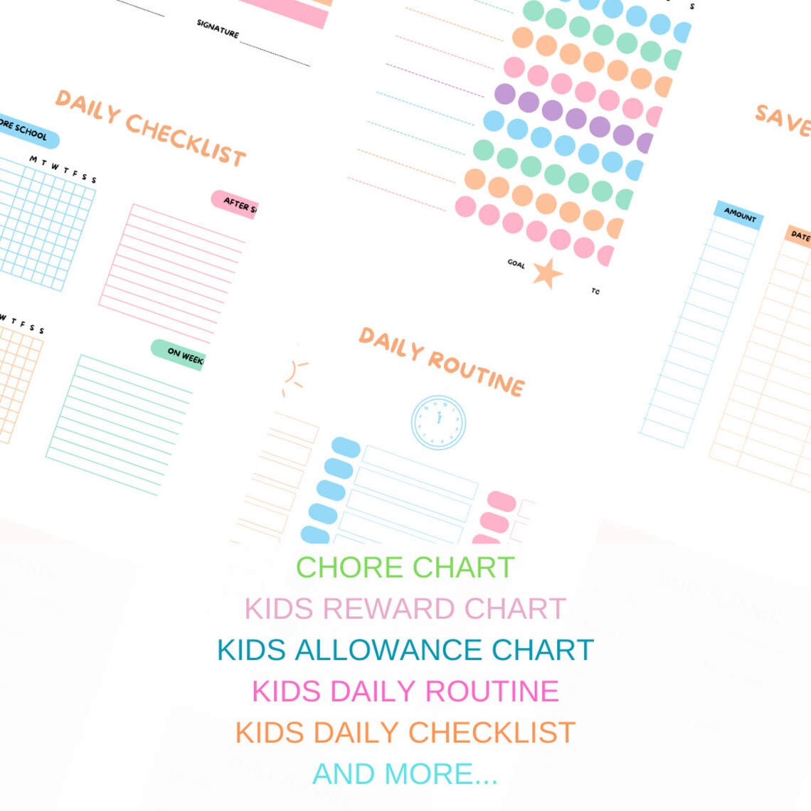 Editable Kids' Chore Chart, Kids Reward ,kids Weekly Plan, Daily ...