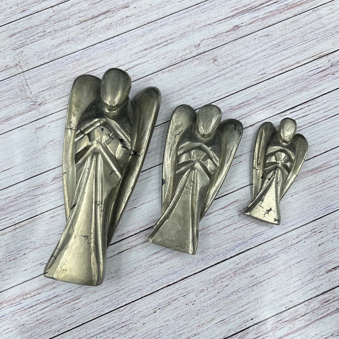 Pyrite Stone Angels, Angels Figurine - Pyrite Stone Guardian Angels ...