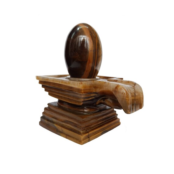 Tiger Eye Shivling Yoni Base Shivling Separate Lingam - Etsy