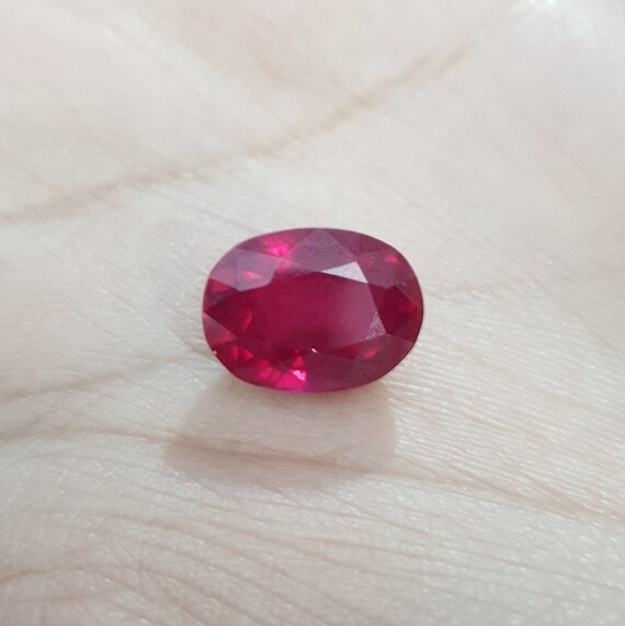 Natural Ruby Ruby With Lab Certificate 7.32 Ct. Bangkok - Etsy UK