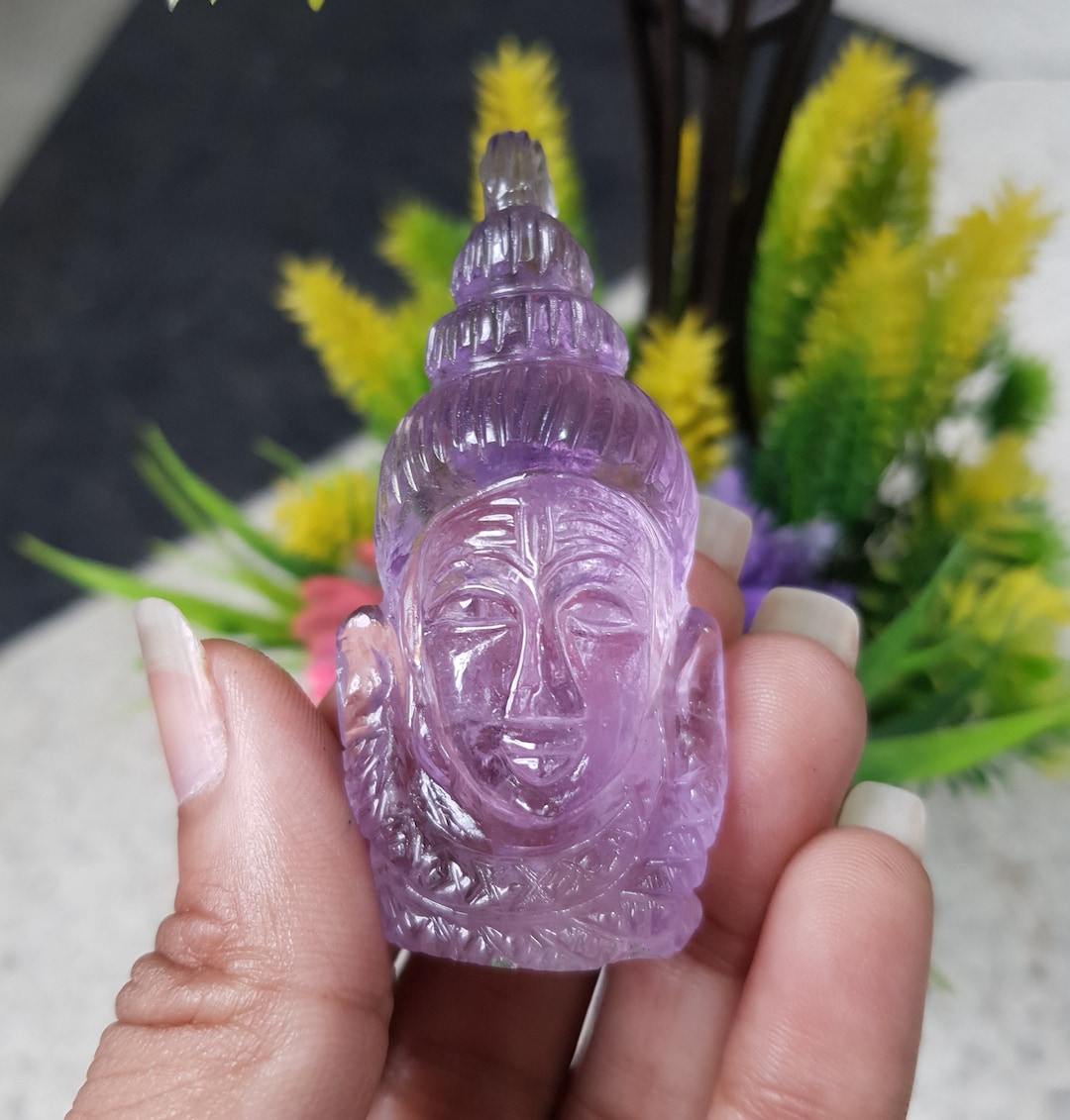 Amethyst Shiva Head Statue - Hand-carved Shiva Statue - Beautiful Shiva ...