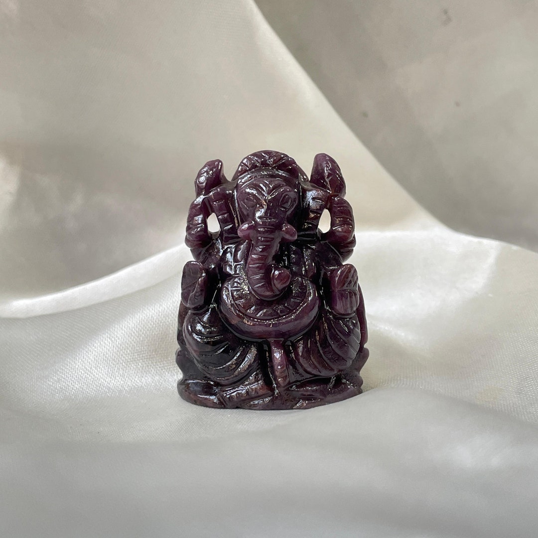 Ruby Ganesha Statue Natural Ruby Stone Carved Ganesha Statue - Etsy