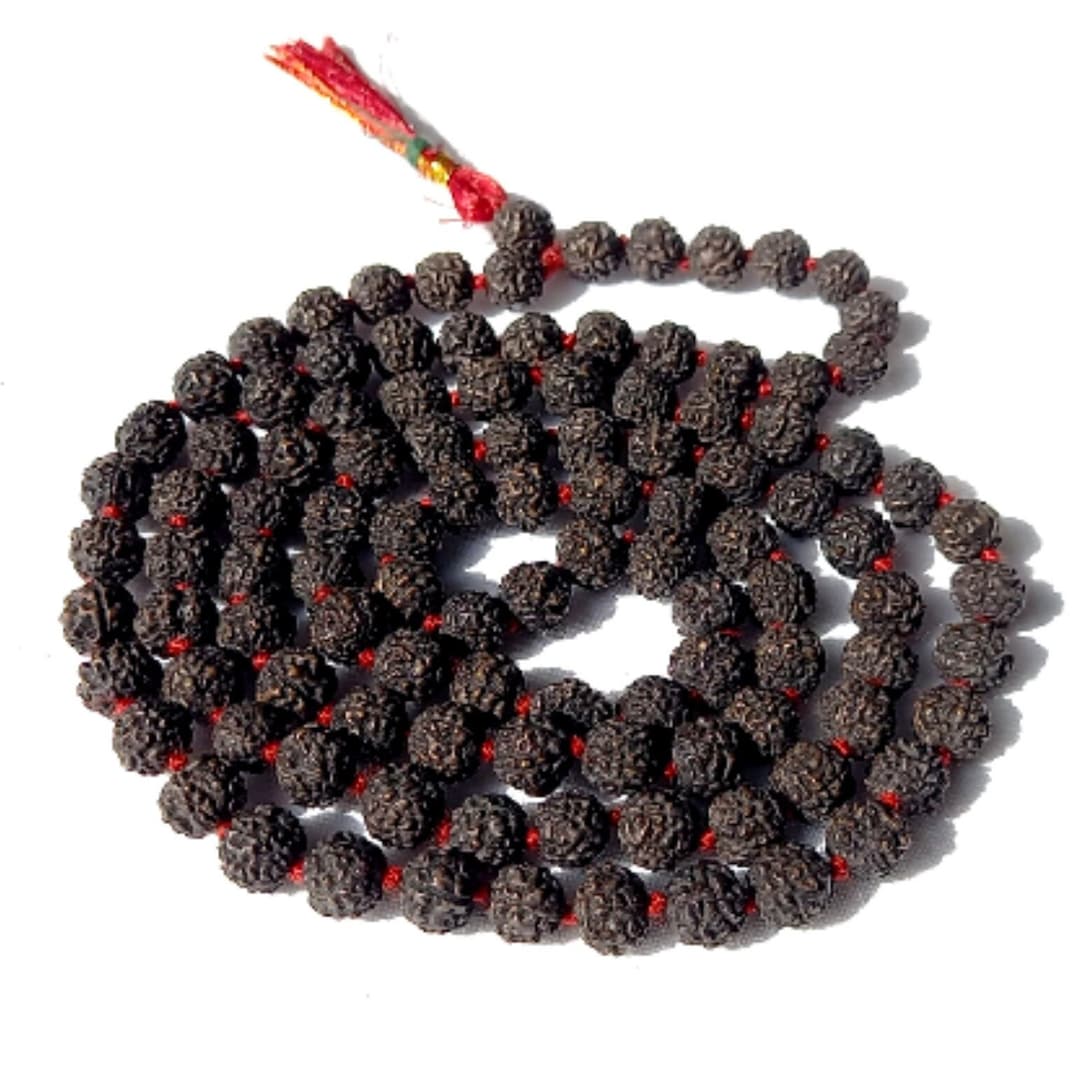 Black Rudraksha Mala 6mm Indonesia Rudraksha Mala 109 Beads Black ...
