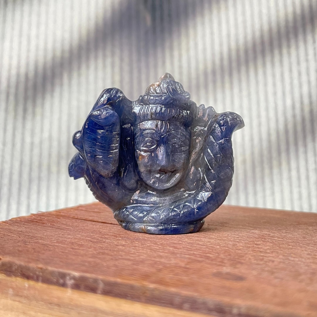 Natural Blue Sapphire Shiva Head Statue - Lab Certified - Etsy