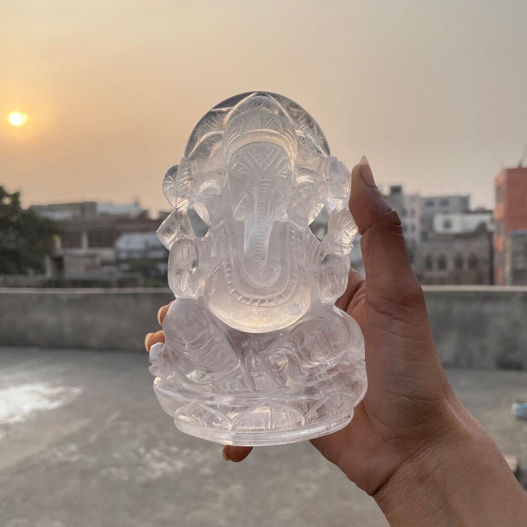 Origional Sphatik Ganesha Statue Crystal Carved Ganesha Idol for Pooja Room & Decortion - Etsy