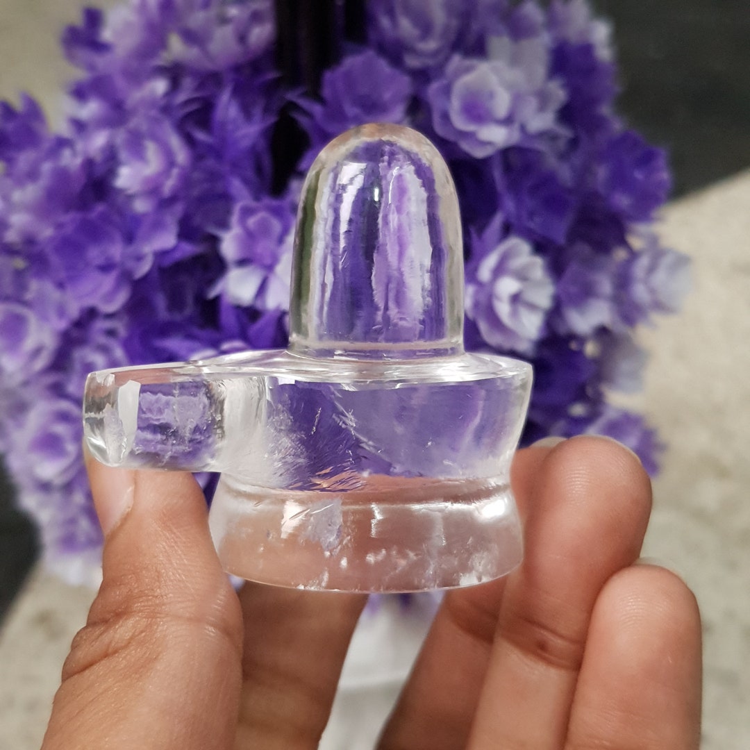 Natural Crystal Shivling Pure Crysyal Sphatik for Pooja Room ...