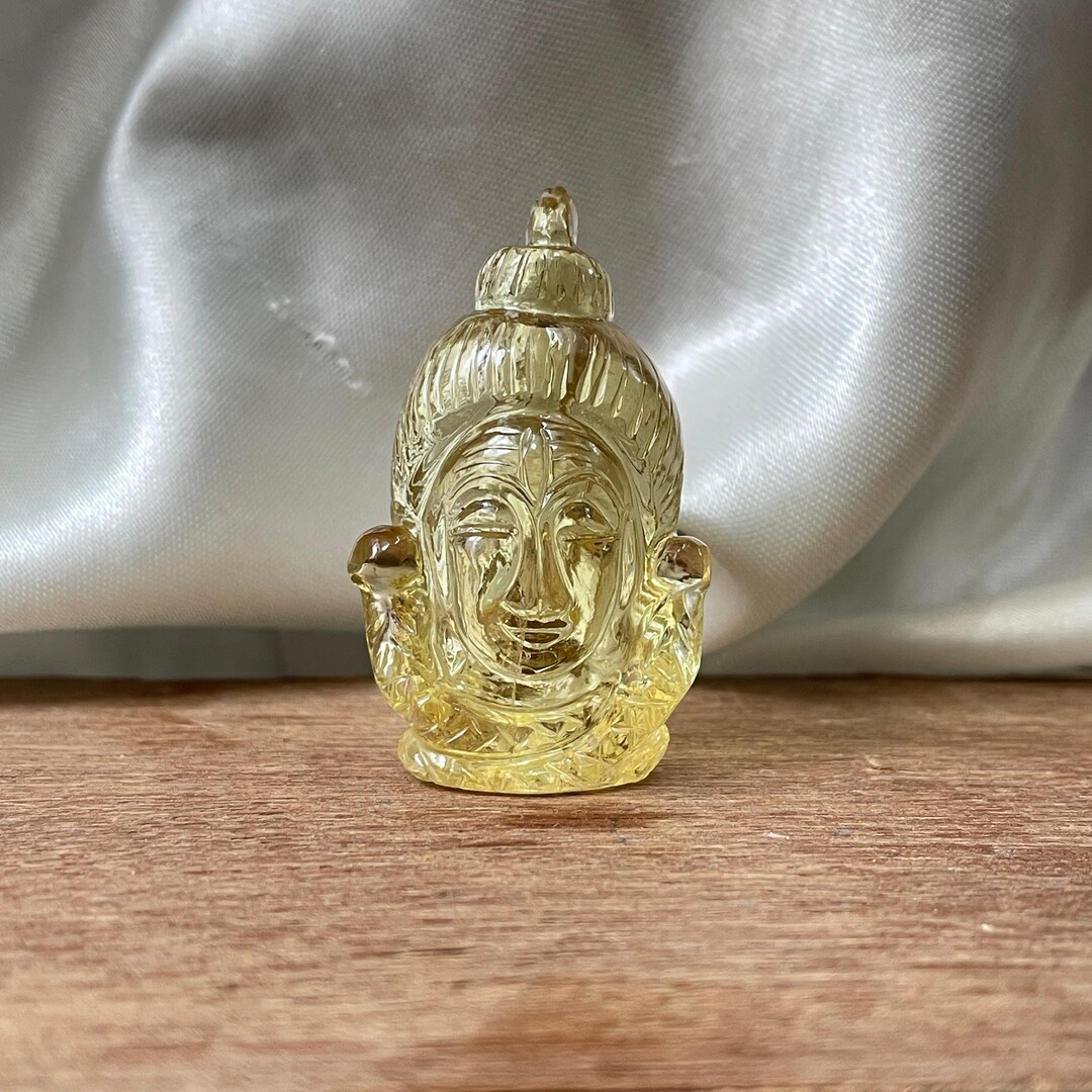 Citrine Shiva Head Natural Citrine Shiva Head Statue Carved Shiva Head ...
