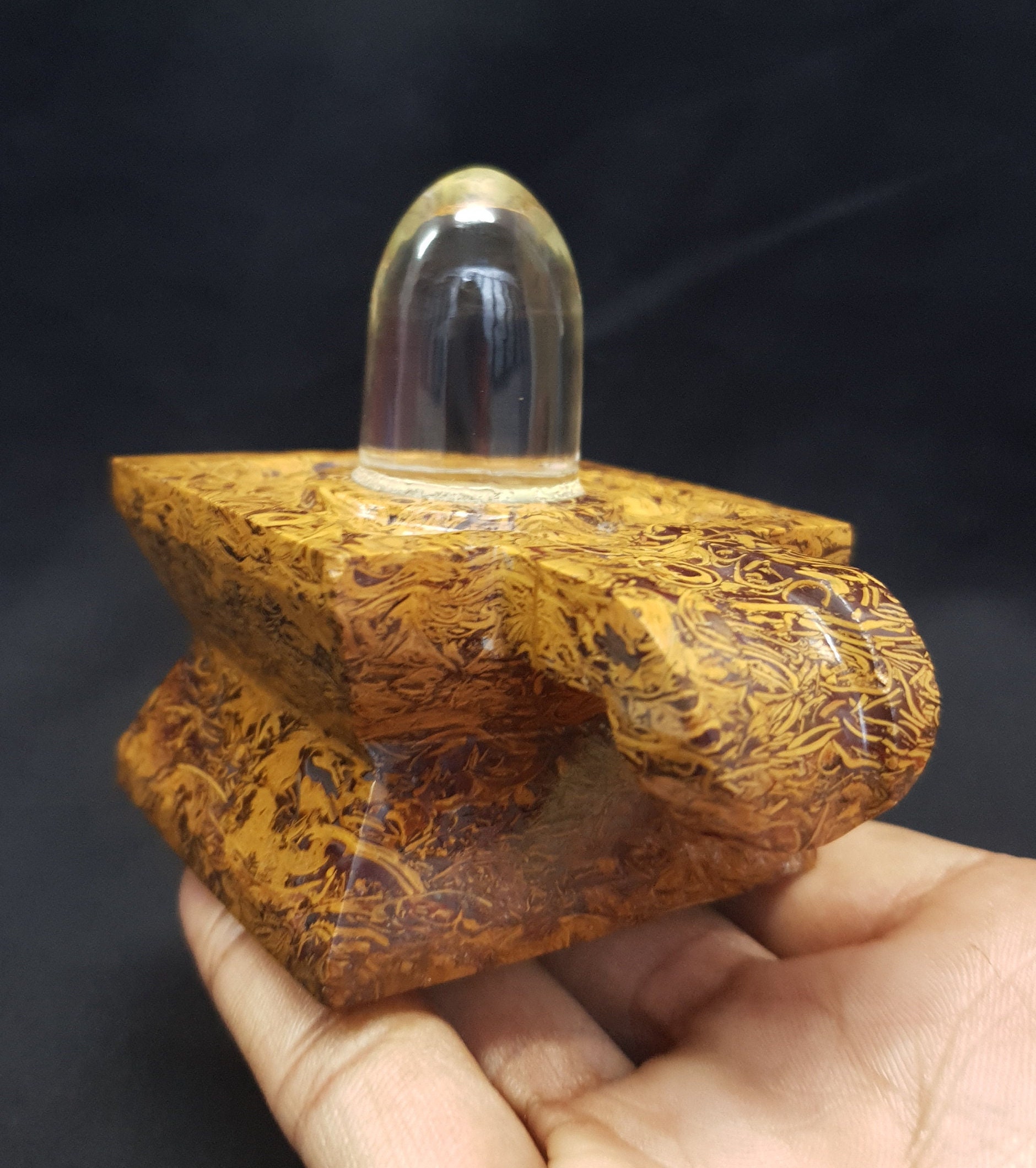 Lord Shiva 3 Inches Handmade Shivling with Transparent Lingam Healing ...