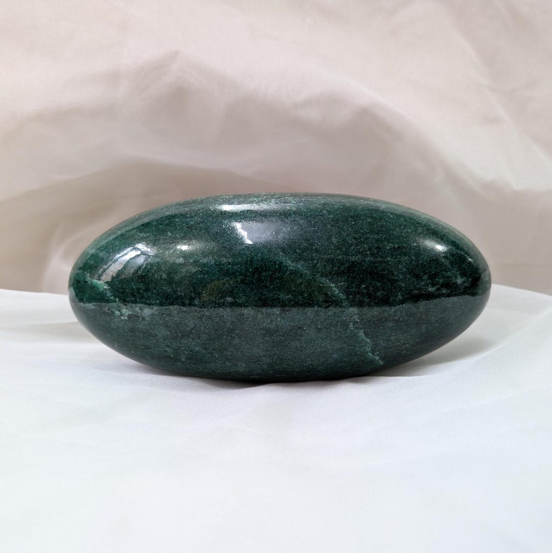 Green Jade Lingam 7.5" - Natural Jade Aventurine Shiva Lingam for ...