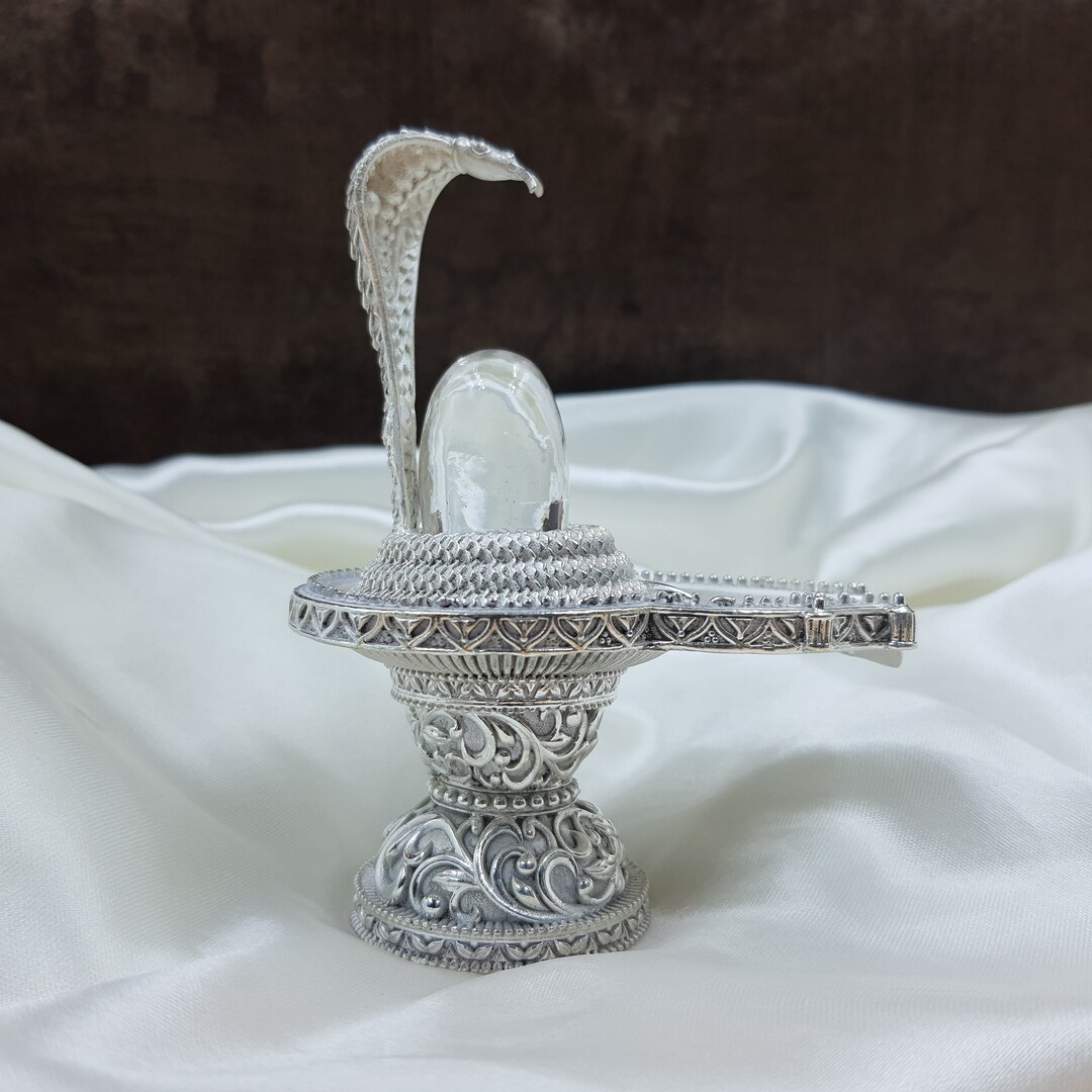 Crystal Lingam on Yoni Brass Base With Snake Hood - Etsy